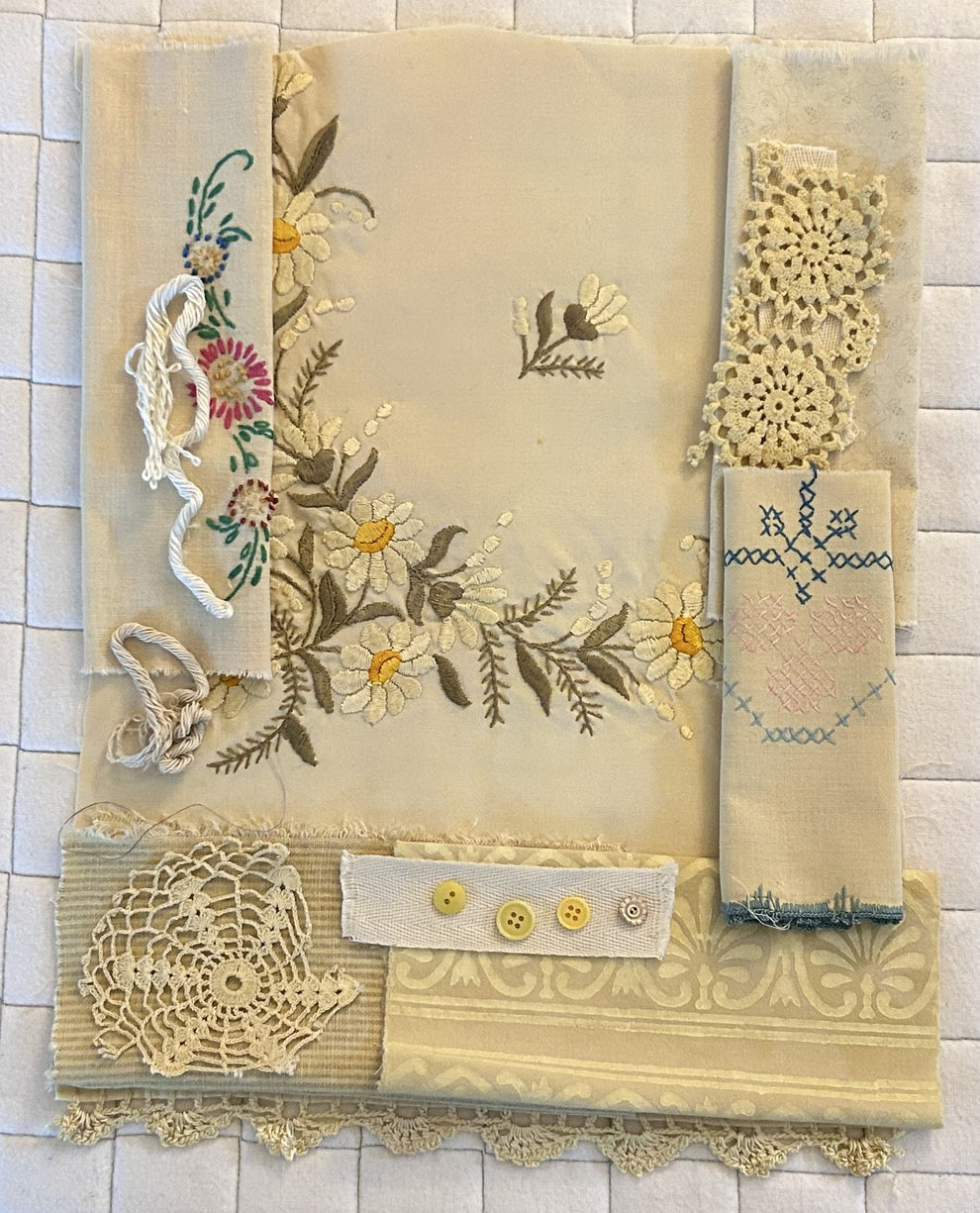 ELDER FLOWER #2 Plant Dyed Bundle Which Includes Repurposed Cottons, L ...